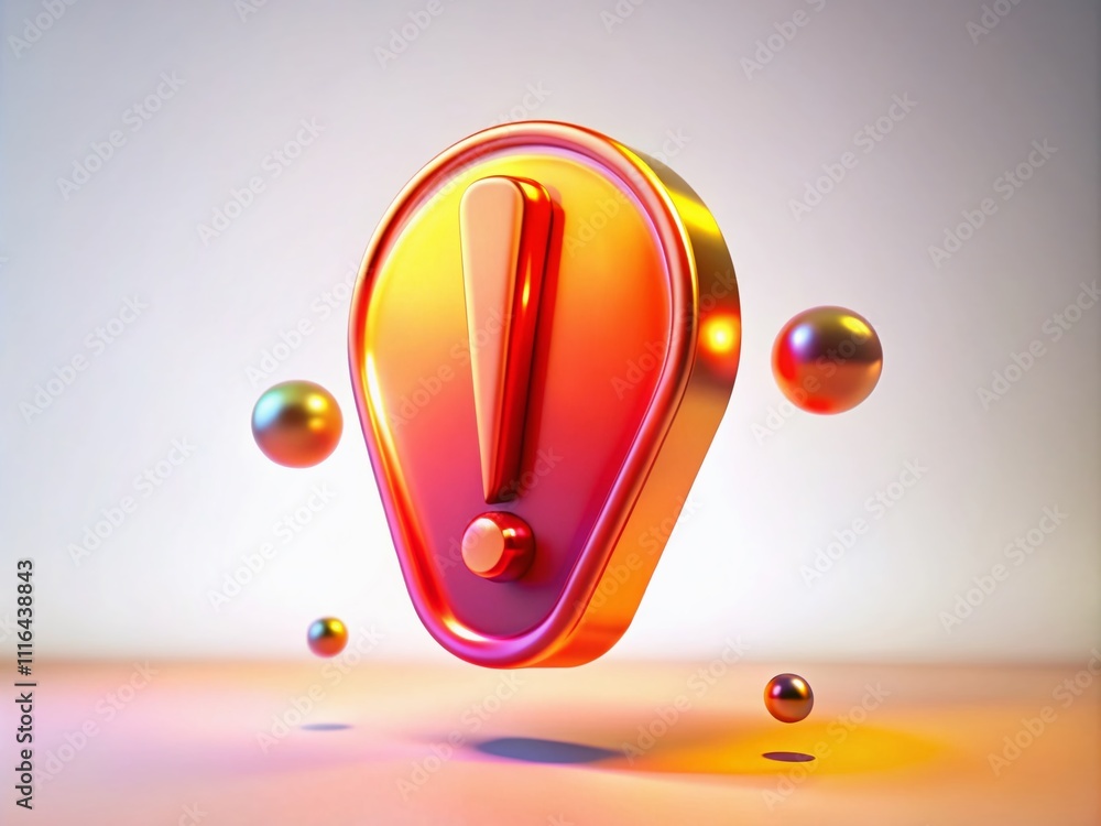 3D Exclamation Mark Icon in PNG on White Background – Eye-catching ...