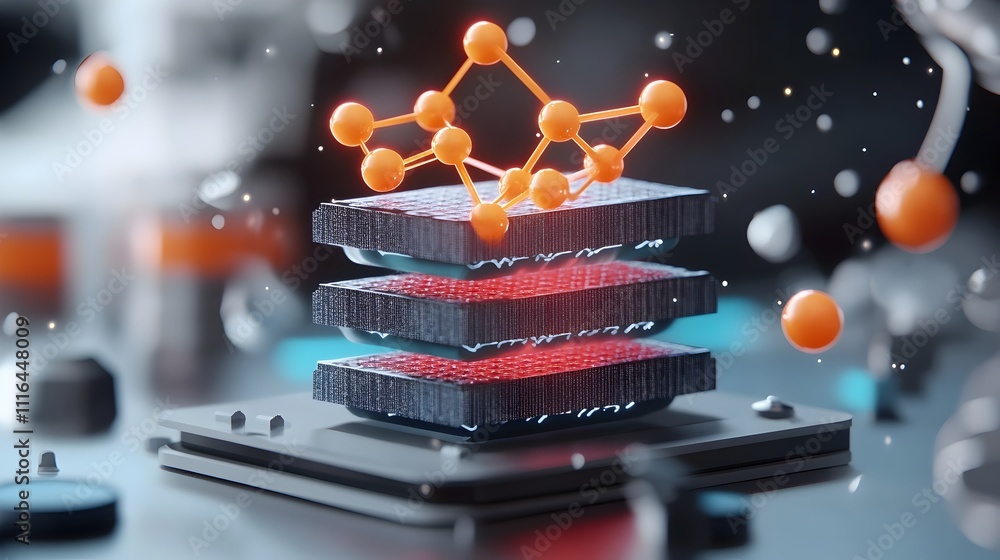 3D Rendered Graphene Supercapacitor Visually Depicting the Energy Storage Technology with ...
