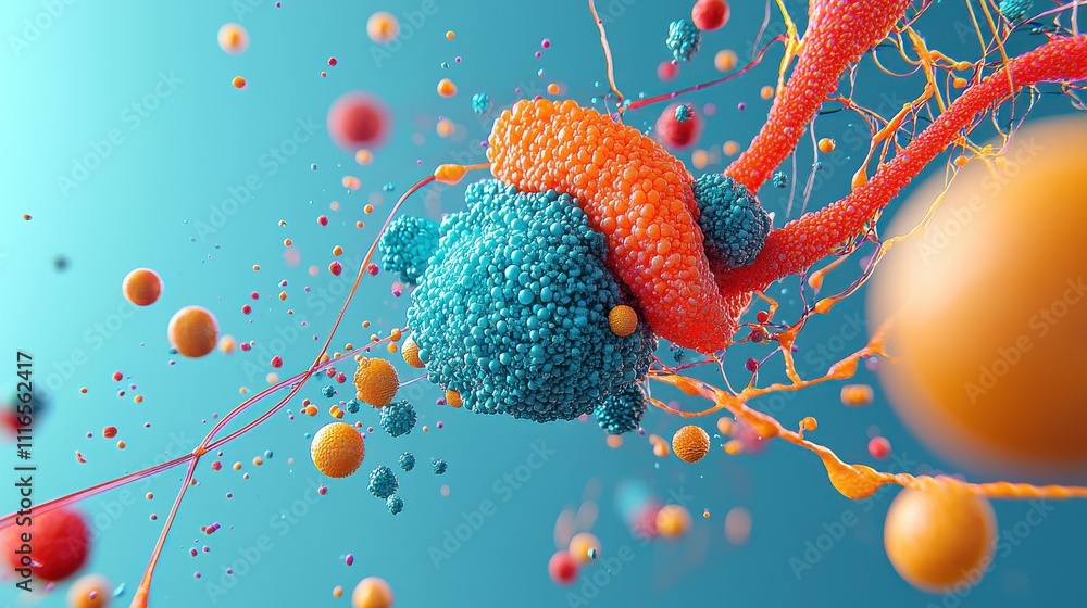 Visualizing protein folding dynamics in a vibrant digital rendering ...