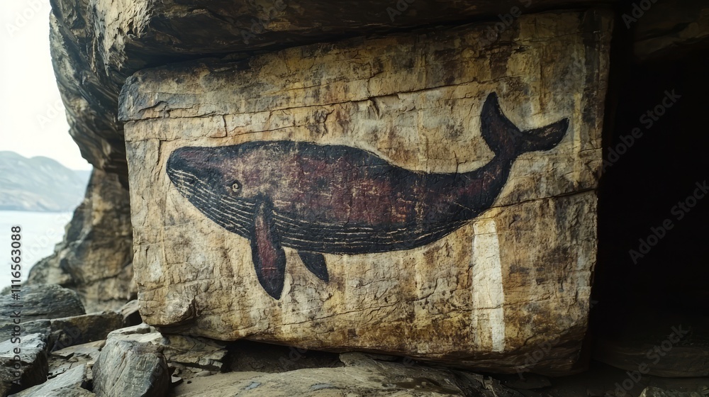 Ancient Whale Cave Art: A scene imagining prehistoric cave paintings ...