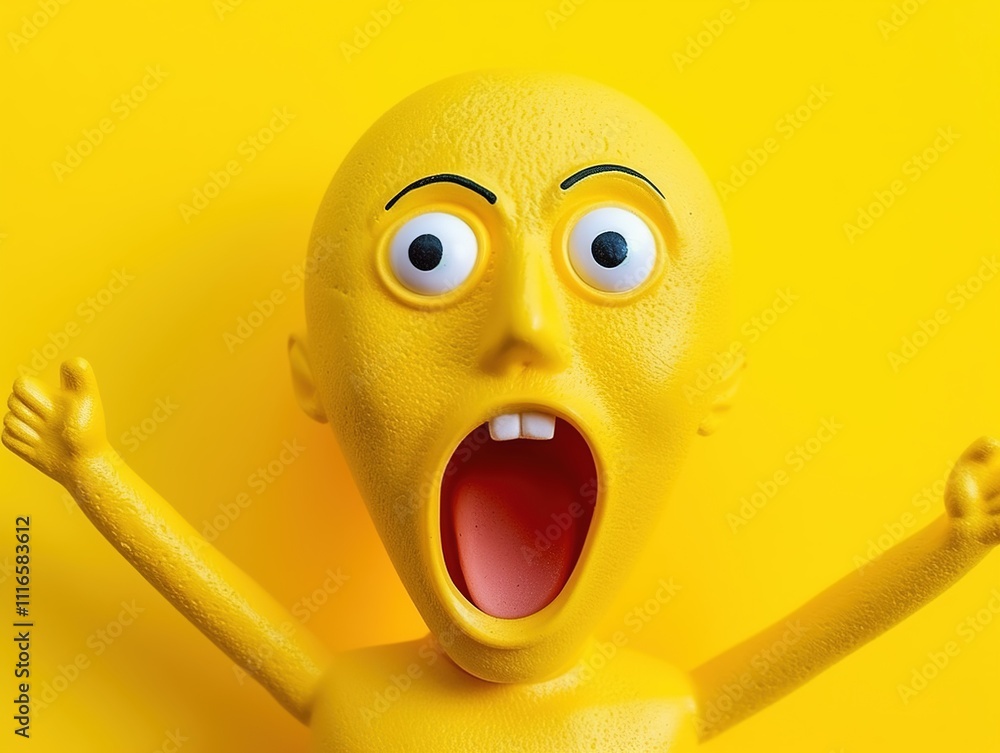 Stock-Illustration „Shocked, scared or startled emoji with mouth wide ...