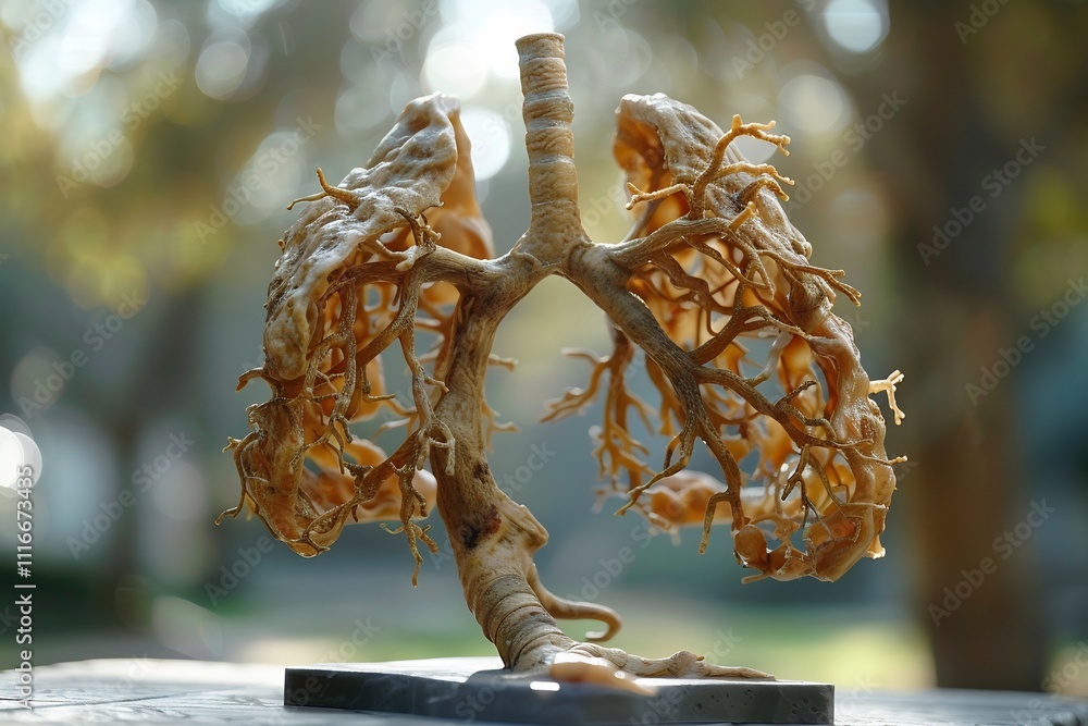 Bronchiectasis 3D lung model showing how airways become scarred widened ...