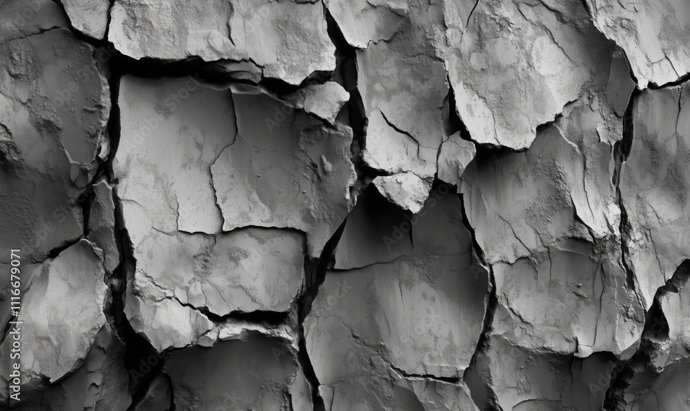 Cracked surface texture, detailed gray and black rock formation ...