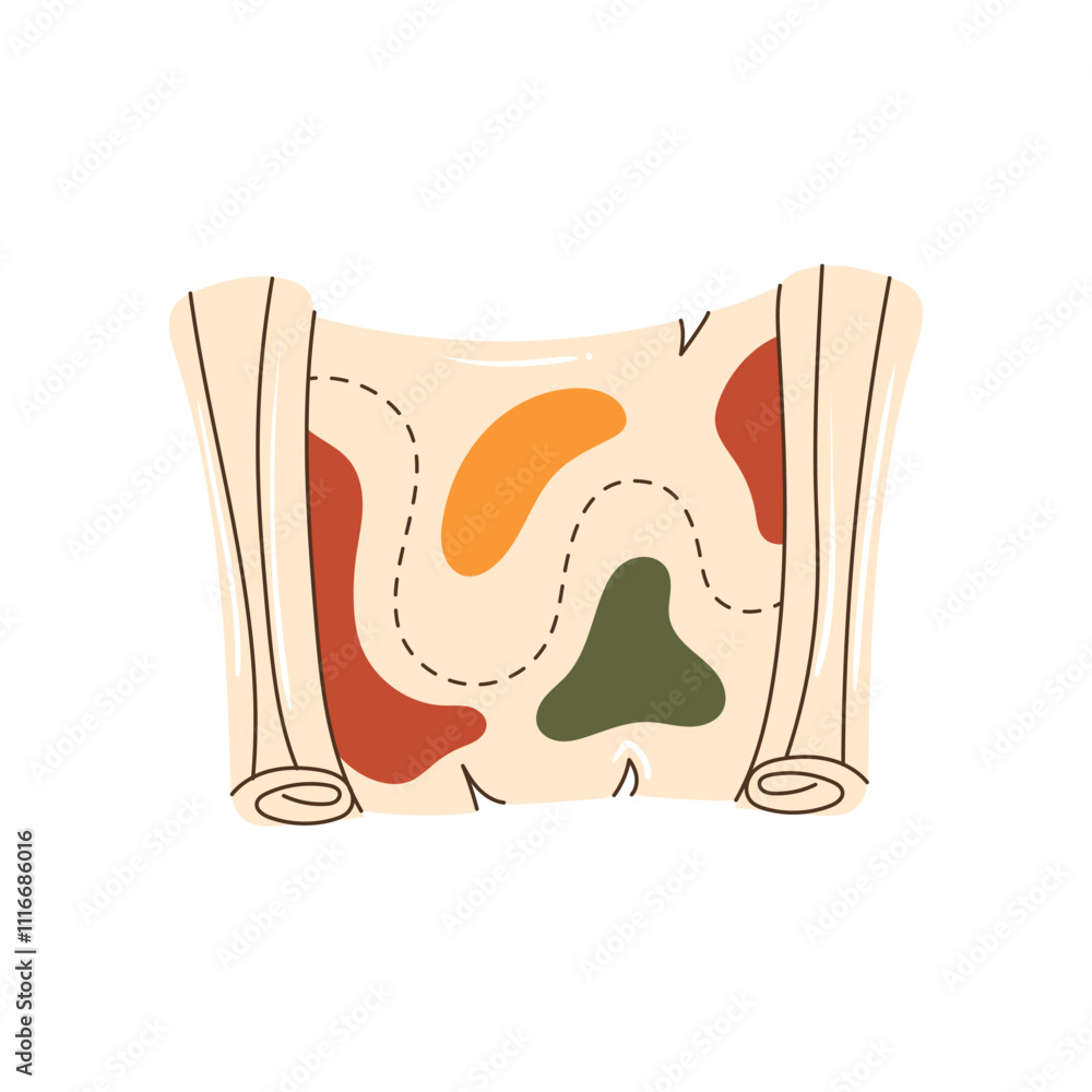 Vector de Stock World Map. A tourist paper map with marked locations ...