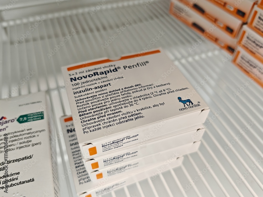 Prague,Czech Republic-January 8 2025: Novorapid by NOVO NORDISK ...