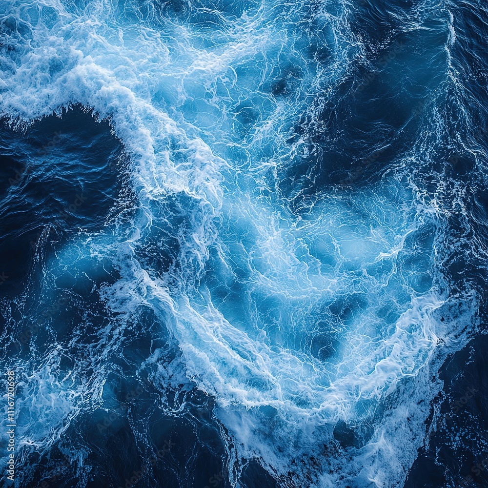 Dynamic ocean waves coastal region aerial view nature environment fluid ...