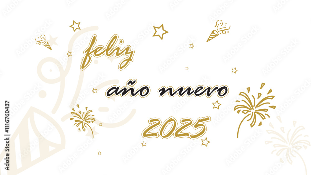 feliz año nuevo 2025 means happy new year 2025 in spanish suit for ...