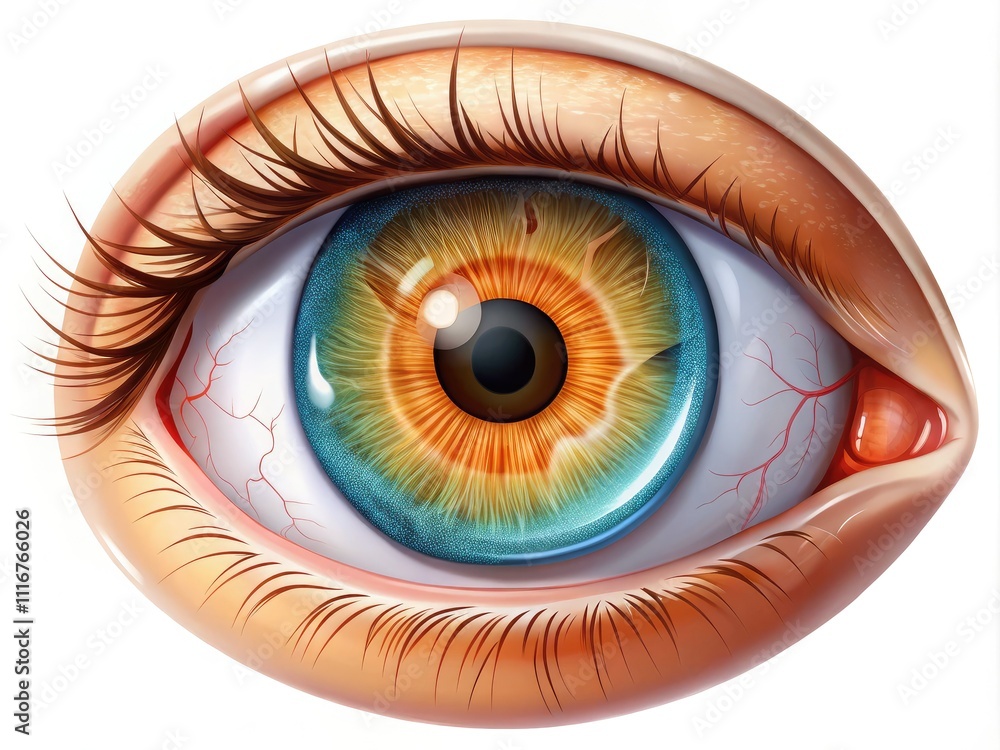 Explore the human eye anatomy, focusing on detailed parts and ...