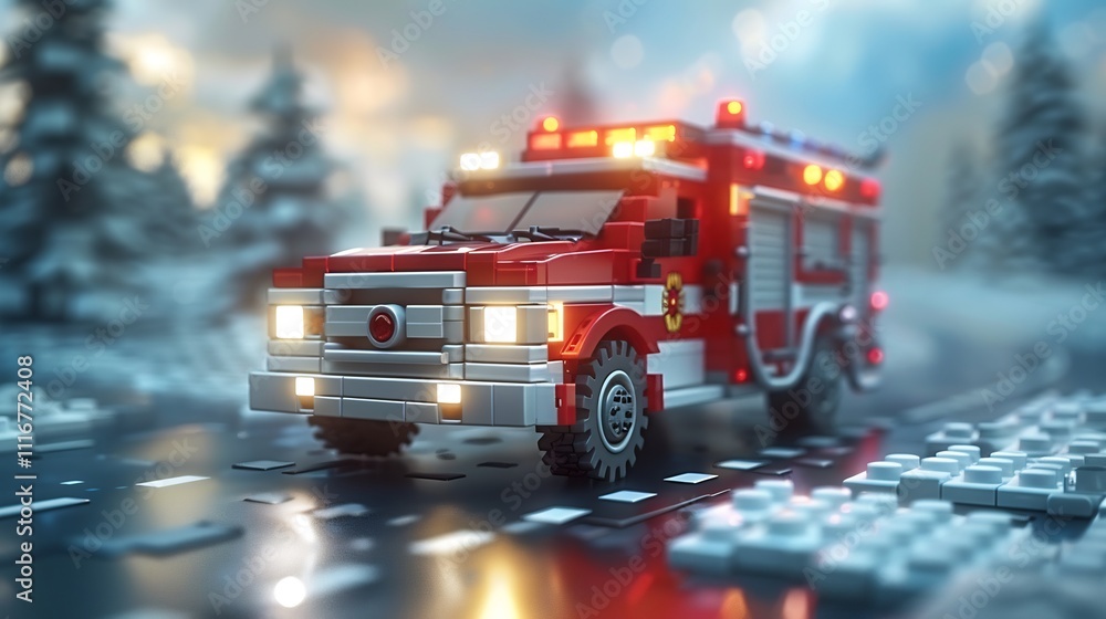 Prehospital emergency care EMS low poly EMS equipment visual showing ...