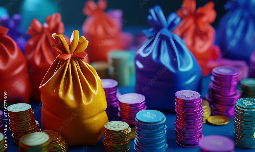 It represents financial growth, investment, and savings with its vivid ...