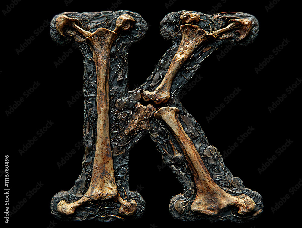 alphabet, bones, letters, skeleton, spooky, eerie, creepy, horror ...