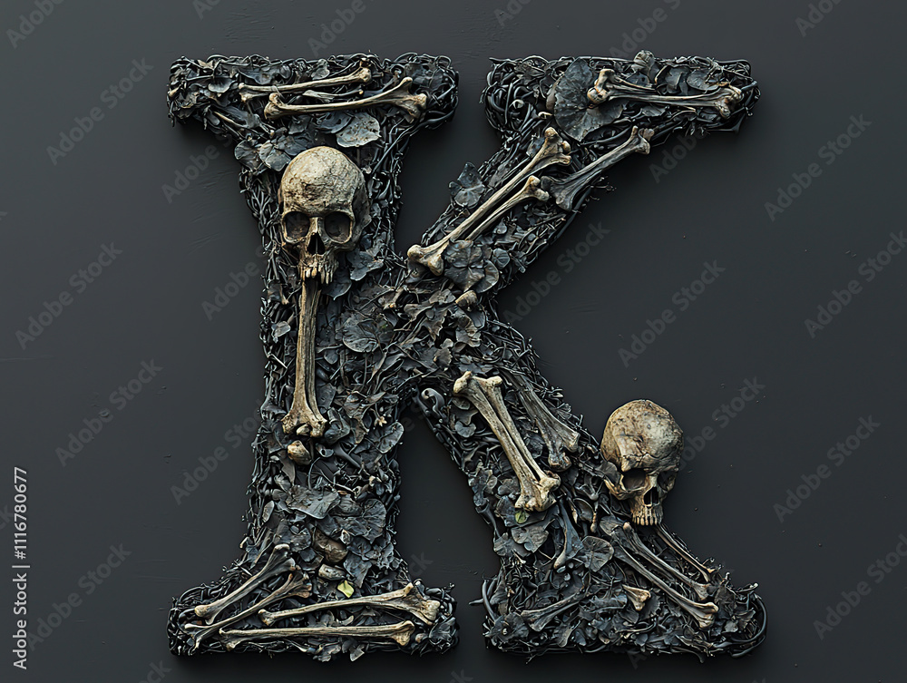 alphabet, bones, letters, skeleton, spooky, eerie, creepy, horror ...
