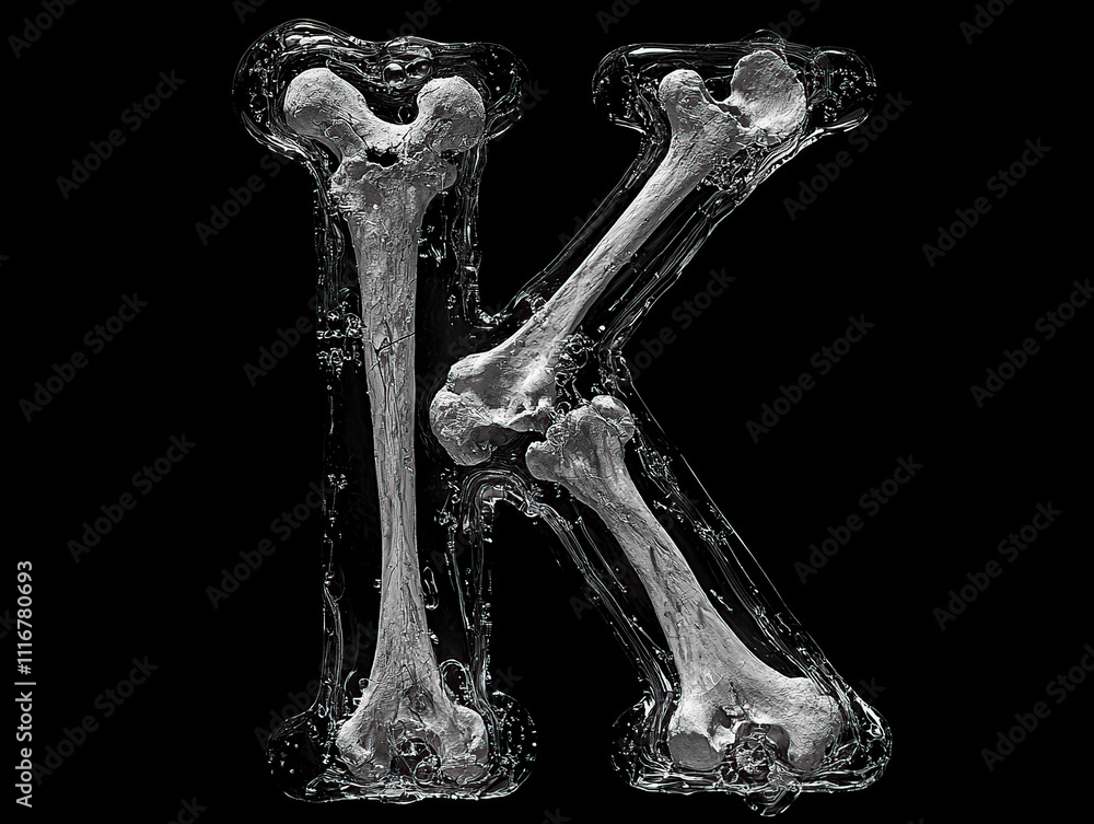 Ilustracja bez tantiem: alphabet, bones, letters, skeleton, spooky ...