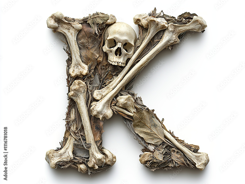 Ilustración de Stock alphabet, bones, letters, skeleton, spooky, eerie ...