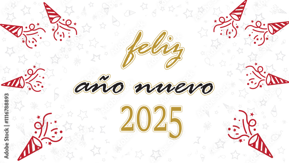 Vector de Stock feliz año nuevo 2025 means happy new year 2025 in ...