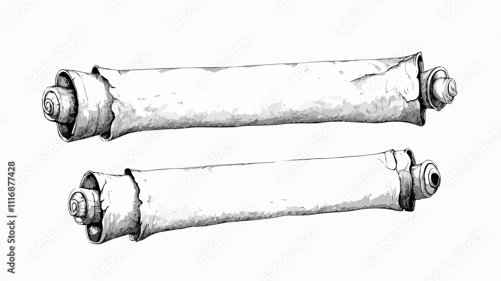 Antique scroll template for medieval papyrus with text. Historical ...