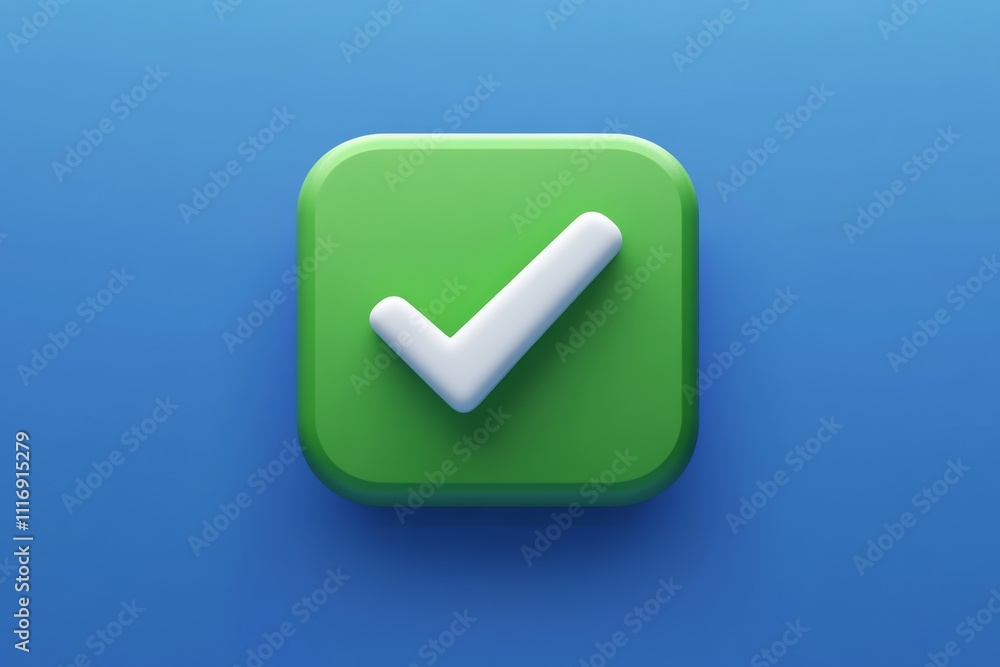 Modern Green Checkmark Icon with Blue Gradient Background for Approval ...
