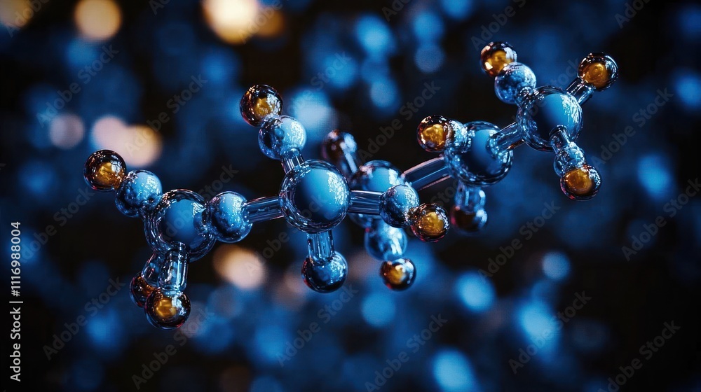 GLP-1 Molecule Illustration for Diabetes Management with Soft Blue ...