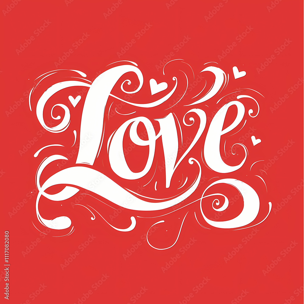 illustration of an background,Vector text "Love" on a red background ...