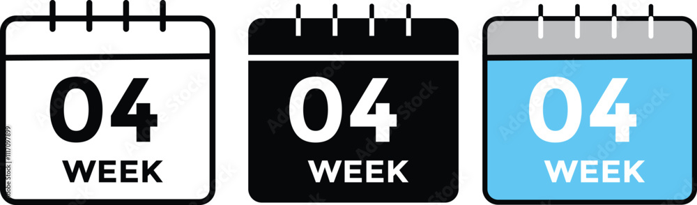 Calendar icon set.1,2,3,4,5,6, week. calendar planner icons for app ...