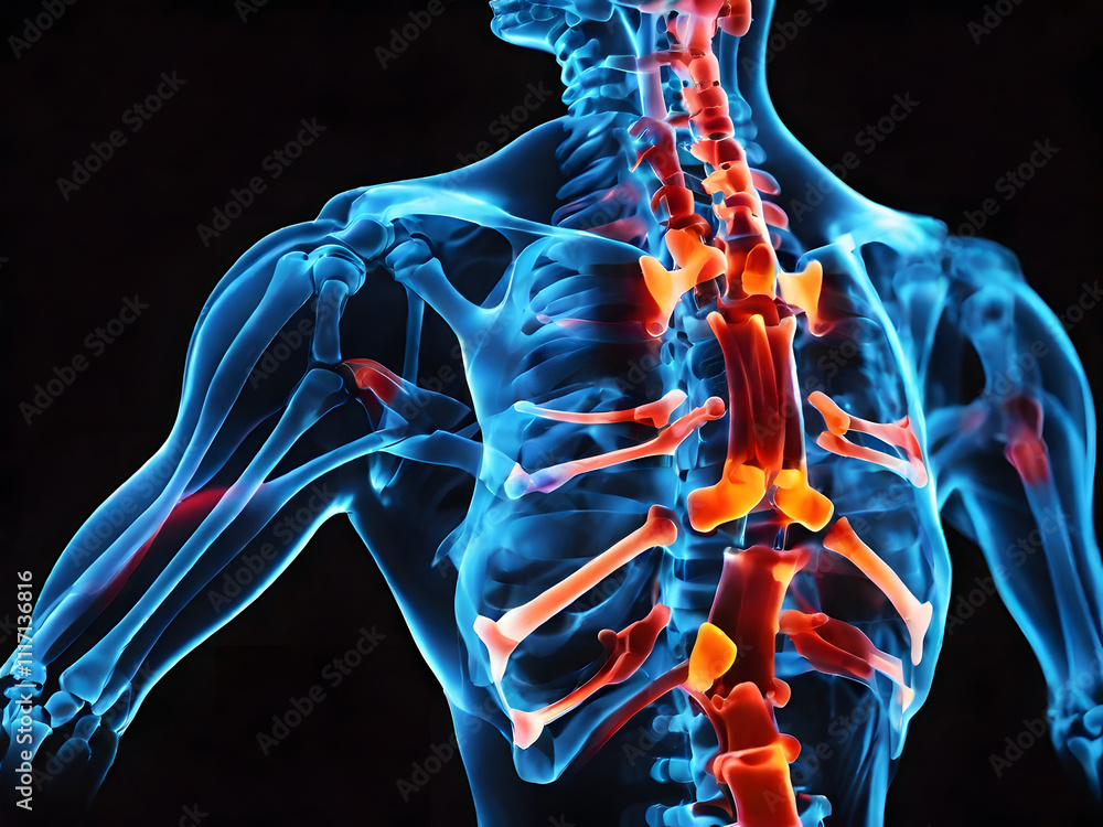Ilustración de Stock x ray of human skeleton , internal structure of ...