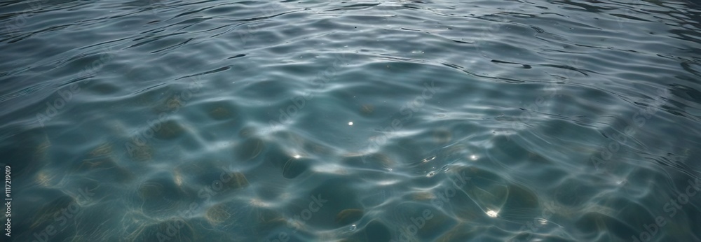Water ripple effect with gentle lapping waves on a serene still pool ...