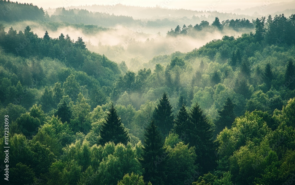 Aerial top view of green trees in forest. Green tree nature background ...