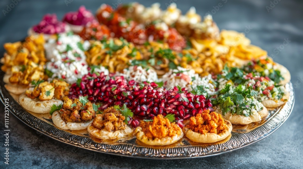 Delicious Indian Chaat Platter Aloo Tikki Papdi Dahi Puri more Stock ...