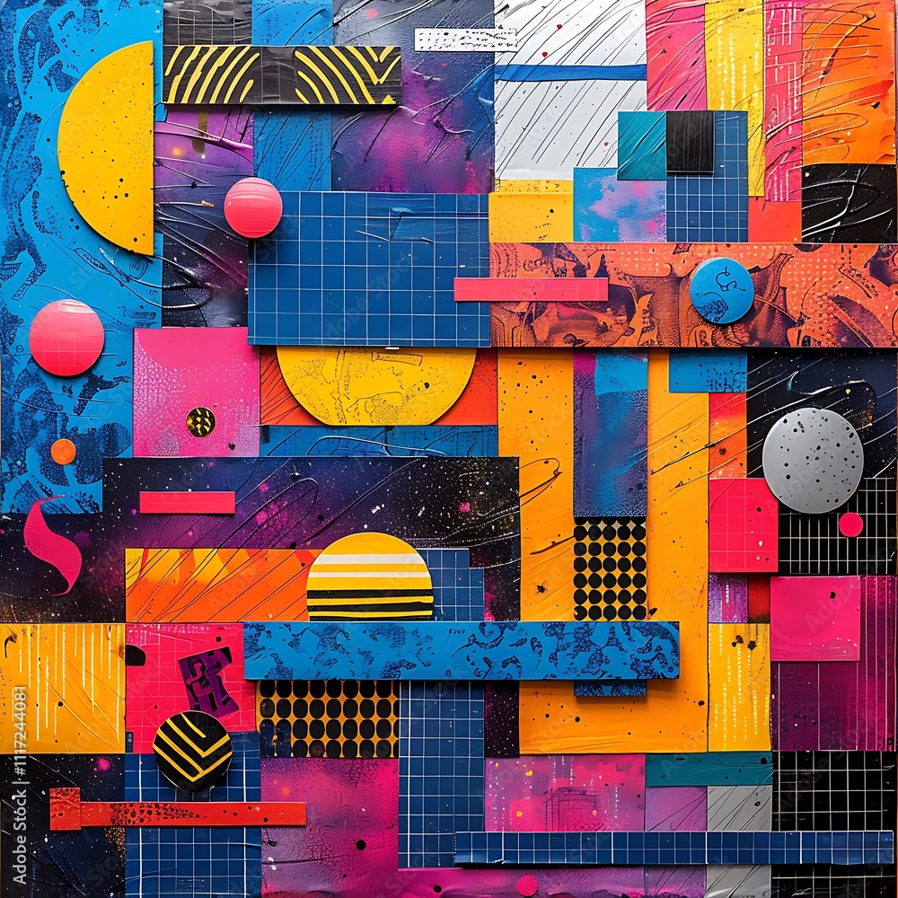 Vibrant abstract art display urban setting digital artwork contemporary ...