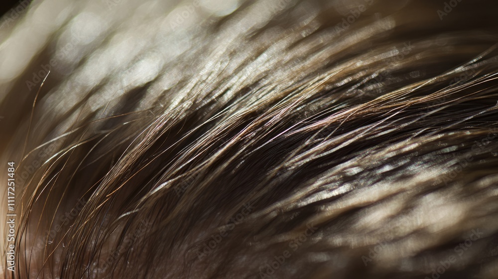 Healthy Scalp: A close-up of a healthy scalp with fine hair follicles ...