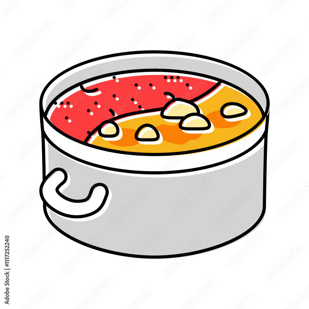 hot pot chinese cuisine color icon vector. hot pot chinese cuisine sign ...