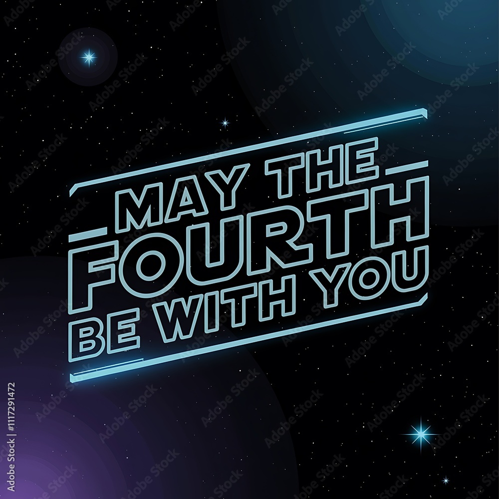 May The Fourth Be With You Star Wars Greeting Stock Illustration ...
