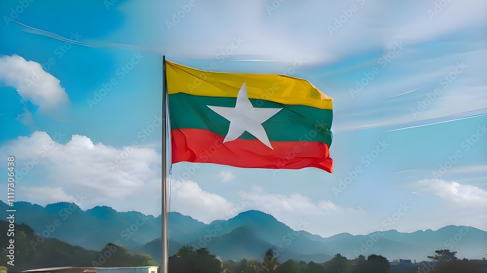 Myanmar National Flag – Symbol of Independence Day, Victory Day ...