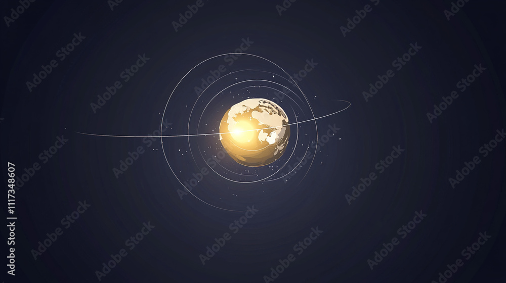 ภาพประกอบ Stock Earth axis diagram illustration showing the tilt of the ...