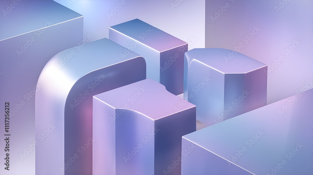 "Minimalist 3D gradient designs showcasing soft curves and glossy ...