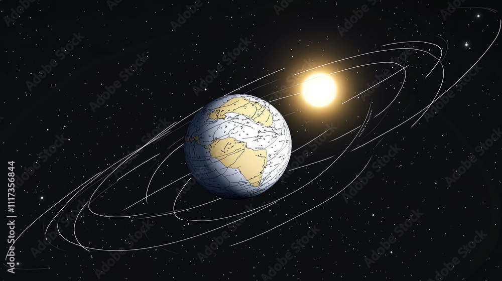 Earth axis diagram illustration showing the tilt of the Earth's ...