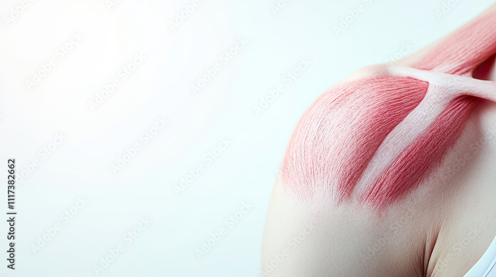 Detailed depiction of human shoulder muscle structure for educational ...