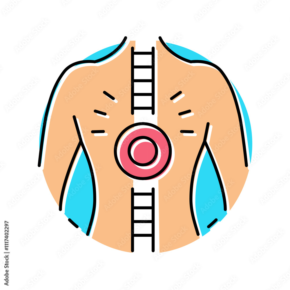 backache osteoporosis symptom color icon vector. backache osteoporosis ...