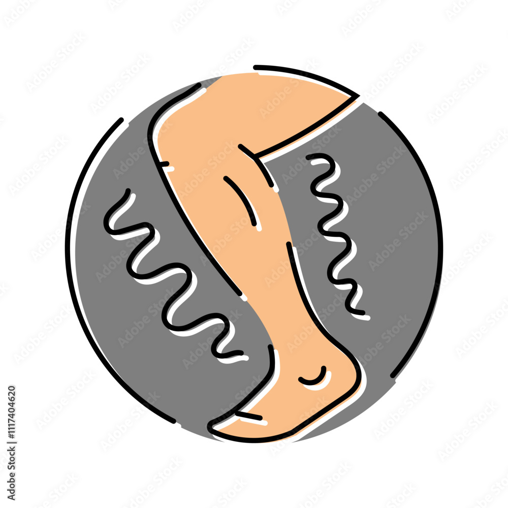 stooped posture osteoporosis symptom color icon vector. stooped posture ...