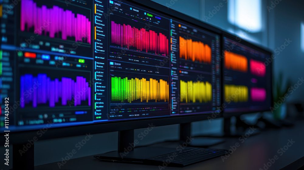 Cyber interfaces offering dynamic color schemes, optimized for ...