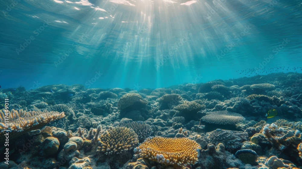 Under the waters surface coral reefs and other marine life struggle to ...