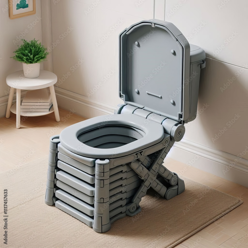 81 Foldable Toilet A compact toilet that can be folded for stora Stock ...