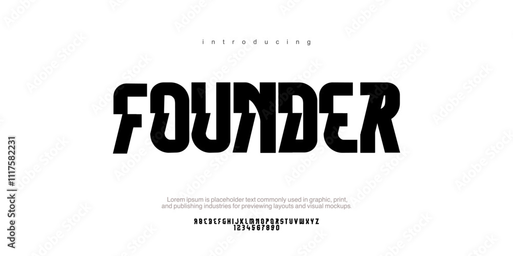 Font the Founder is Sans font with vintage style typography. Alphabet ...