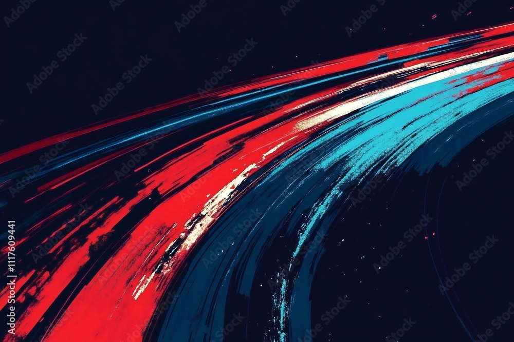 Abstract racing design, red and blue color scheme, speed lines ...