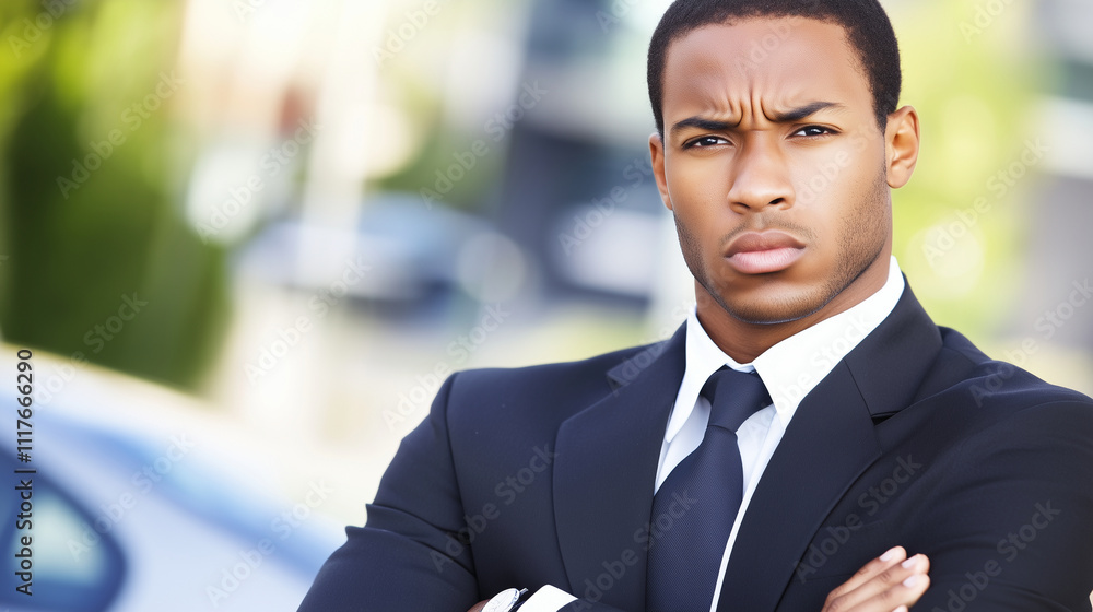 Young, fit, muscular Black guy looking professional dressed in formal ...
