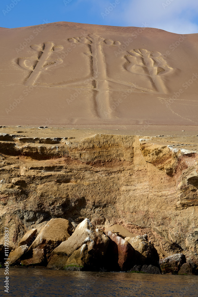 An ancient mystery etched in the sands.El Candelabro of Paracas stands ...