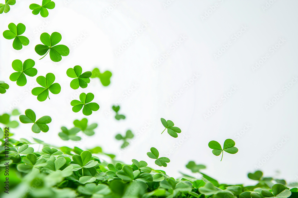 Clover shamrock vector irish pattern. Design of a postcard, banner ...