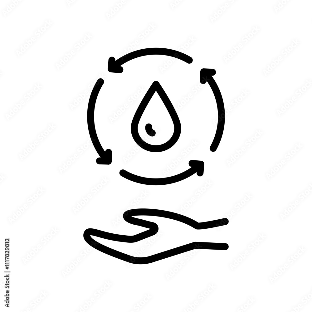 Filter water line icon. Osmosis and desalination. Filtration process ...