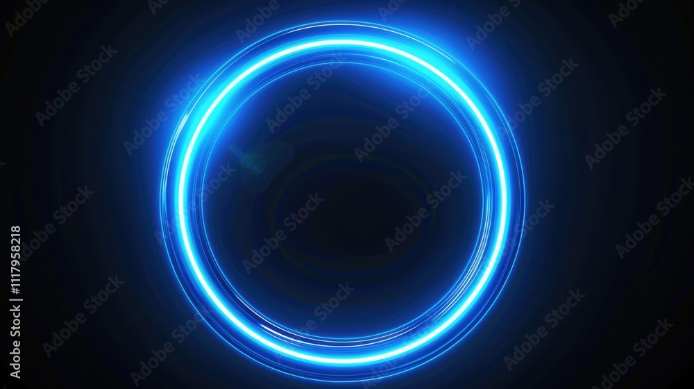 Glowing blue circular motion, possibly emanating from a device or light ...