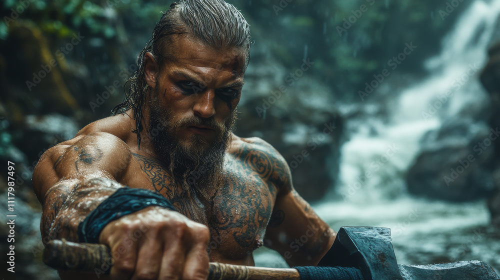 Epic Viking Warriors in Battle Gear, Fierce Viking Soldiers Ready for ...